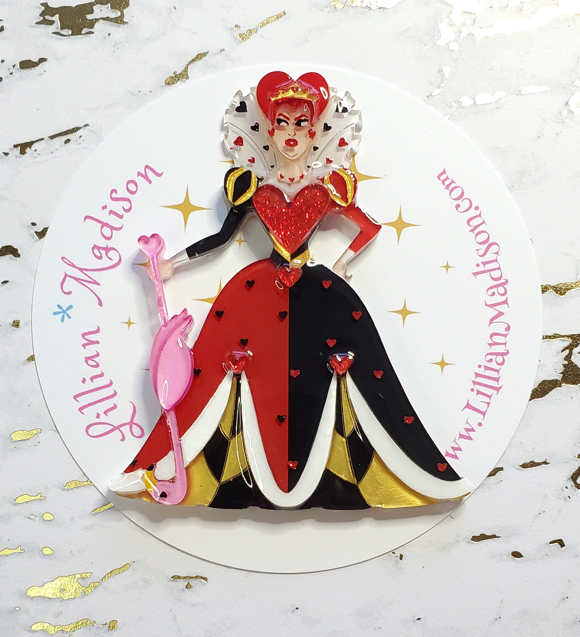 Glitter Full Body Queen of Hearts Brooch – Lillian*Madison